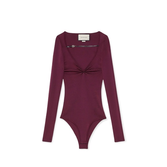 Gucci | Tops | Gucci Viscose Vneck Runway Bodysuit | Poshmark